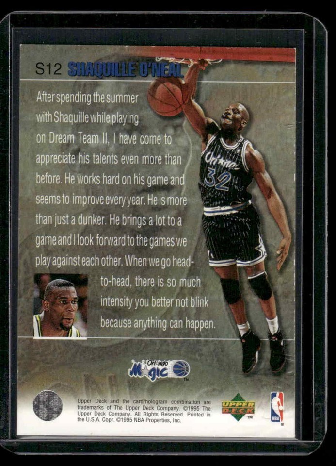 1994-95 Upper Deck #S12 Shaquille O'Neal Kemp Slam Dunk Stars | eBay