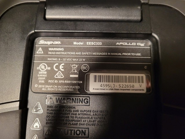 Snap-on Apollo D8 OBDII Code Diagnostics Scanner Tool EESC333 for sale ...