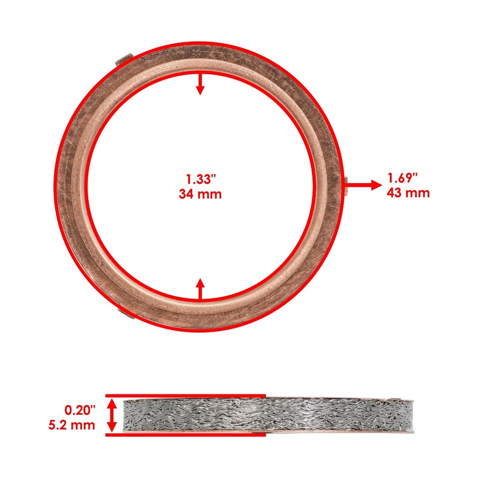 Exhaust Pipe Gasket for Suzuki 14181-12010 14181-42A00 14181-19B00 ...