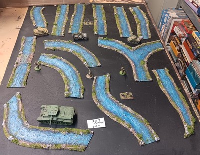 WW2 wargaming 15mm 28mm Bolt action FOW Blue River terrain #2 14 feet ...