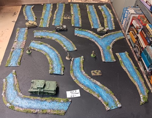 WW2 wargaming 15mm 28mm Bolt action FOW Blue River terrain #2 14 feet ...