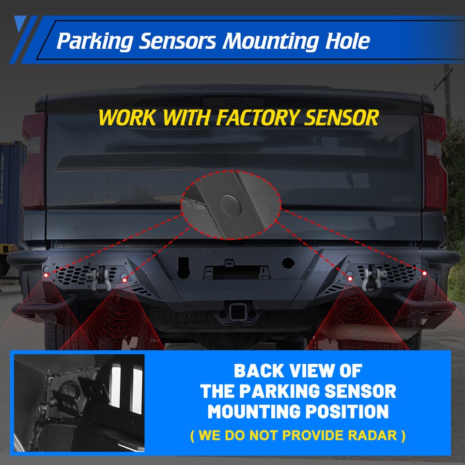 Rear Bumper For 2019-2025 Chevy Silverado 1500/2019-2025 GMC Sierra ...