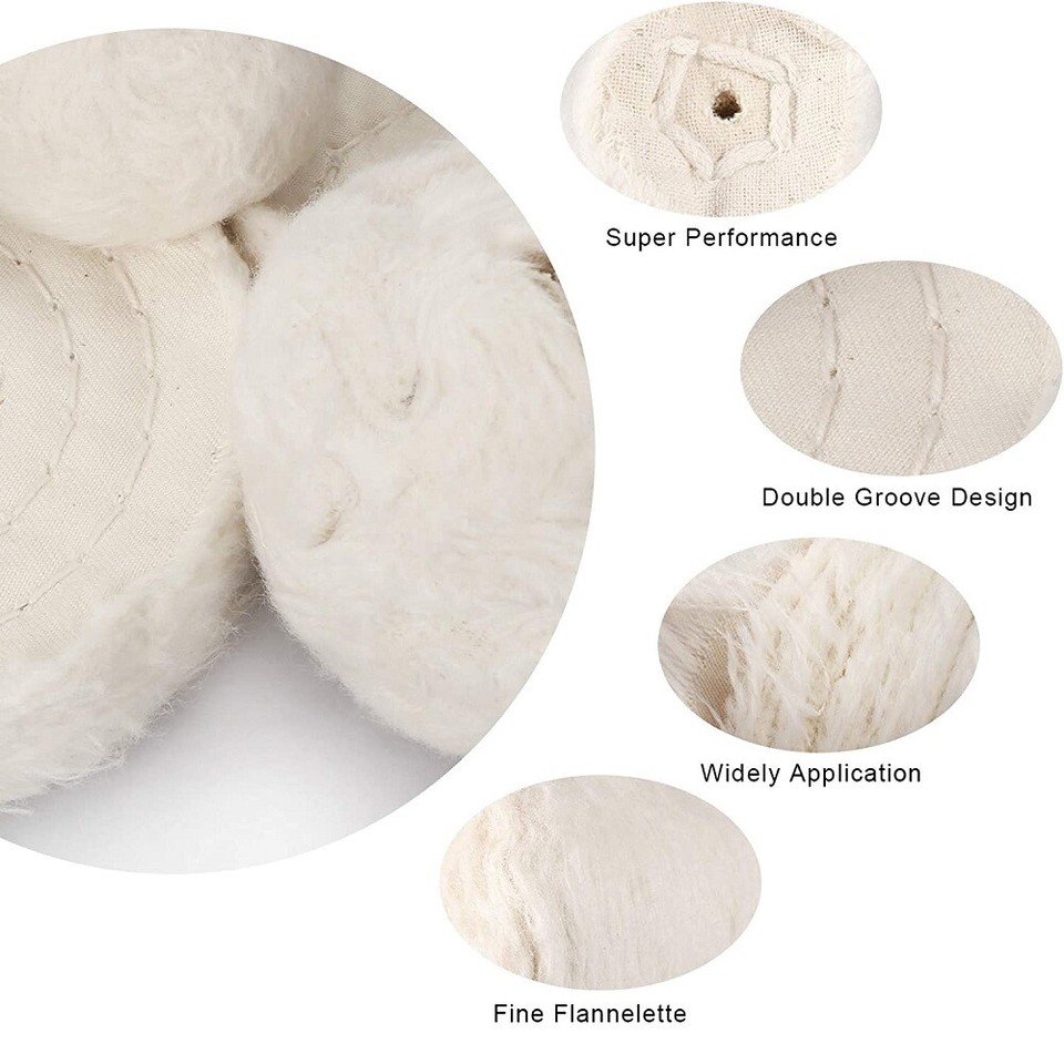 4" Cloth Buffing Wheel Polishing Buffer Mop Pad 1/4" Hex Shank For ...