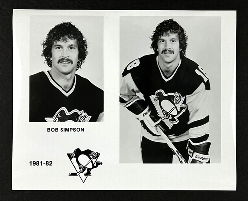 1981-1982 Pittsburgh Penguins Bob Simpson #18 NHL Hockey Vintage Promo ...