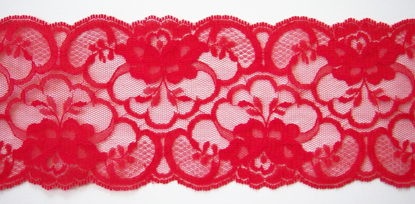 3 Yds. Vintage Klauber Red Soft Nylon 3 1/2" Border Lace L-809 | eBay