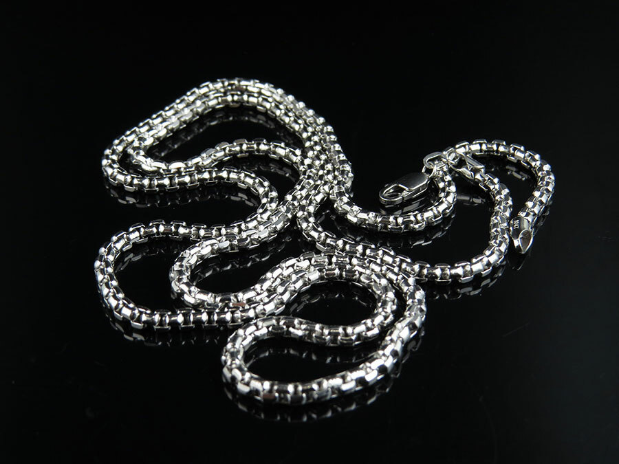 Men's Genuine 10K White Gold Puffed Rolo Chain Necklace 24-34 Inches ...