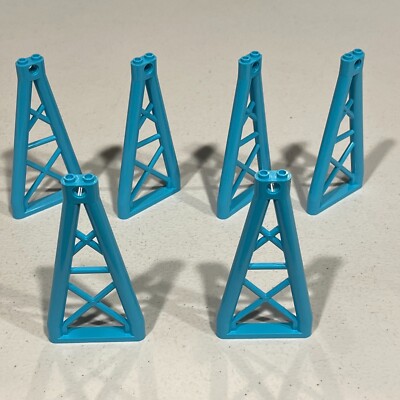 Lego 64449 Support 1 x 6 x 10 Girder Triangular Medium Azure Blue - (Lot of 6) | eBay