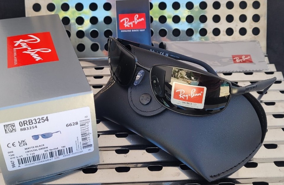 New Ray Ban RB3254 006/61 Pilot Sunglasses Matte Black w/ 61mm Classic ...