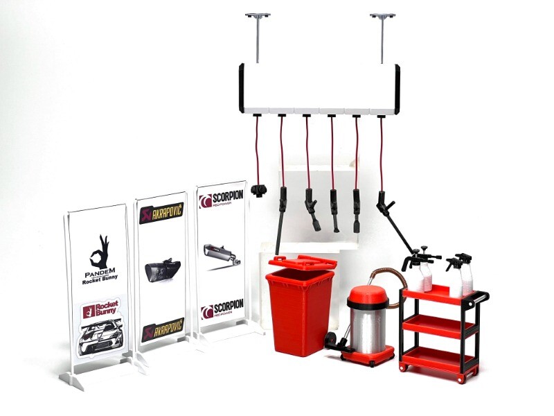 Diorama 1/18 Car Garage Props Model Workshop Repair Tool Scene Model ...