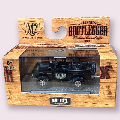 2022 M2 Machines Bootlegger 1966 Ford Bronco S48 Matte Black New in Box ...