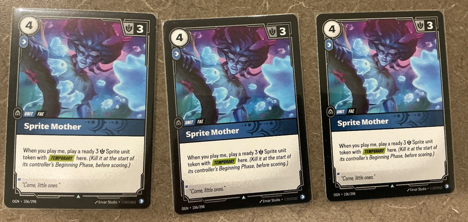 3 x Sprite Mother 106/298 UC NM | Origins OGN Riftbound League of ...