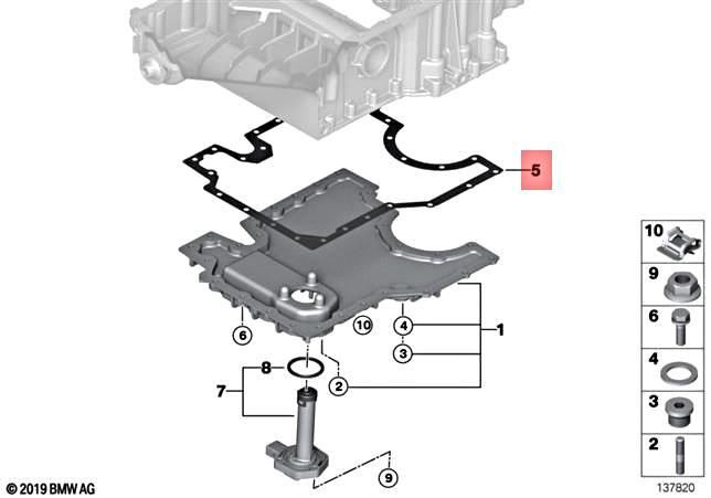 Genuine BMW E70 SUV Engine Oil Pan Gasket OEM 11137561427 | eBay