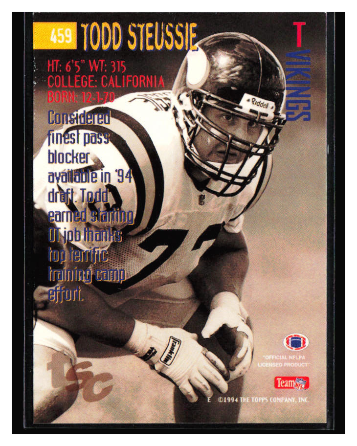 1994 Stadium Club Draft Pick #459 Todd Steussie | eBay