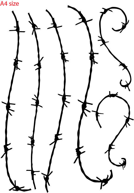 Pro Custom BARB WIRE Guitar Decal Stickers Fits All Guitars 12 Colour ...