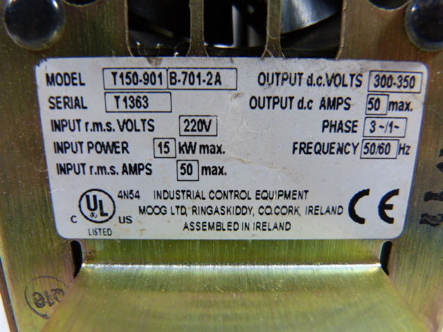 Moog T150-701B-701-2A Servo Drive 15kW 3/1Ph 300-350VDC 50A 50/60Hz ...