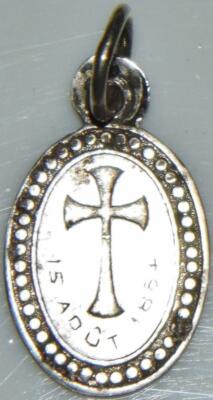 Antique Sterling Silver Holy Medal 1884 Priests Souvenir of Ordination ...