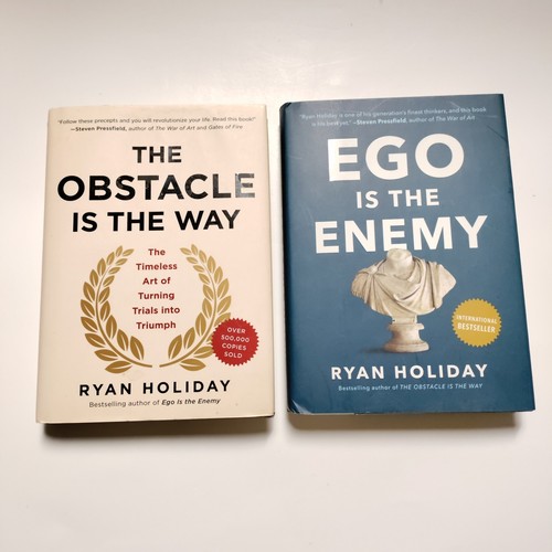 Ryan Holiday Book Lot Obstacle Is The Way Ego Is The Enemy Hard Cover ...