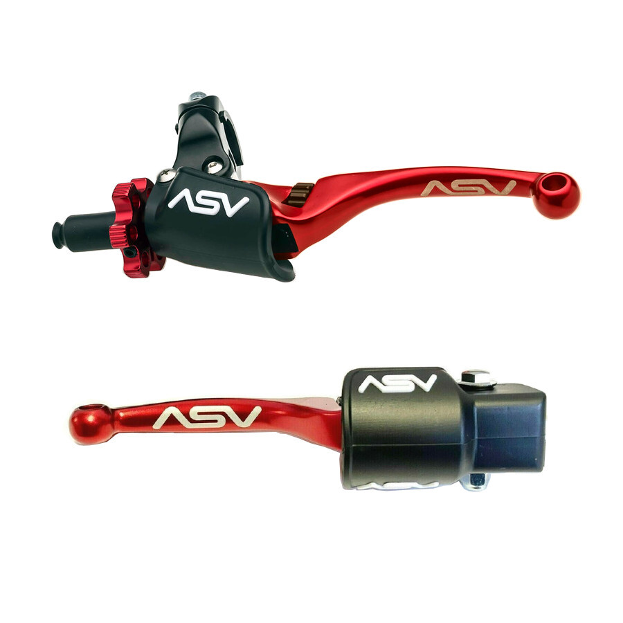ASV F4 Front Brake Pro Clutch Perch Levers Red Pair Dust Covers Banshee ...