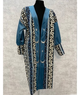 Kazakh Central Asian national ethno shapan costume jacket for women ...