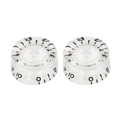 2 Vintage-style Clear Speed Knobs inchSize 24 splines shaft for Gibson ...