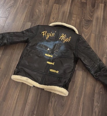 WW2 Custom Painted B3/B6 Style Shearling Flight Jacket USAAF ...