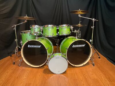 Ludwig Element Evolution 7-Piece Double Bass Drum Set w. Cymbals-Mint ...