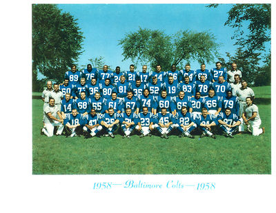 1958 BALTIMORE COLTS 8X10 TEAM PHOTO JOHNNY UNITAS MARYLAND FOOTBALL ...