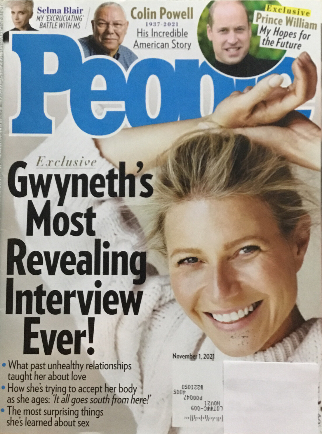 People Magazine November 1, 2021 Gwyneth Paltrow, Prince William, Colin ...
