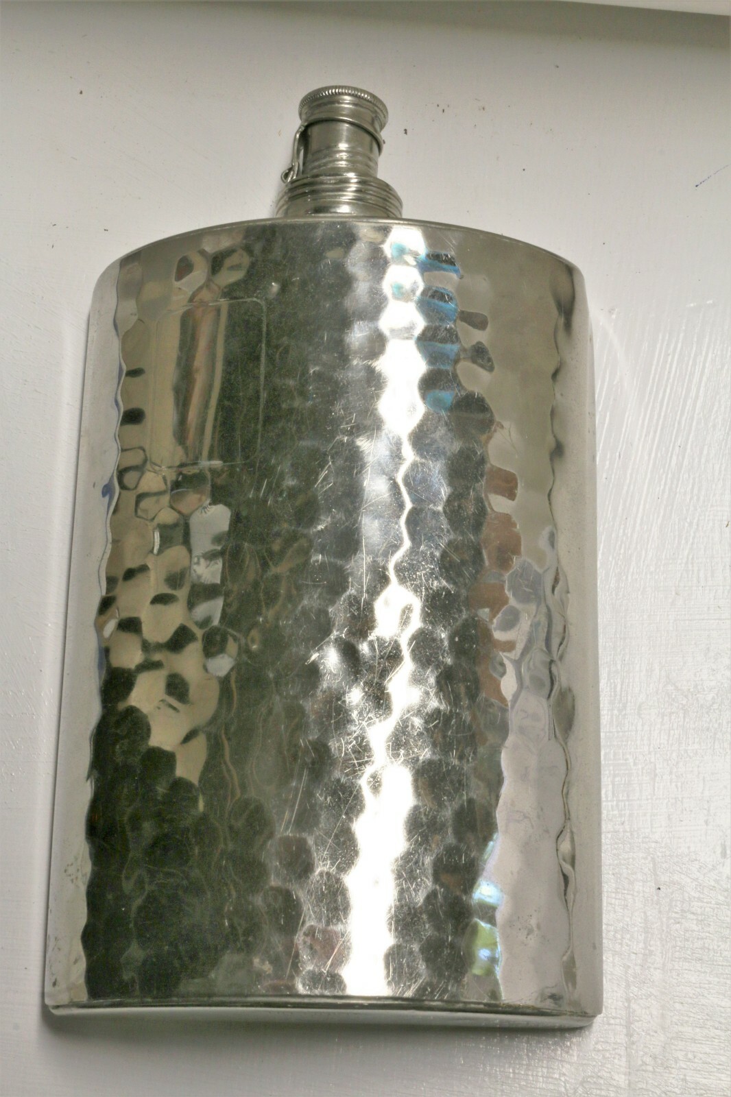 Vintage Curved Flask - Hammered Tin-Lined 10 oz | eBay