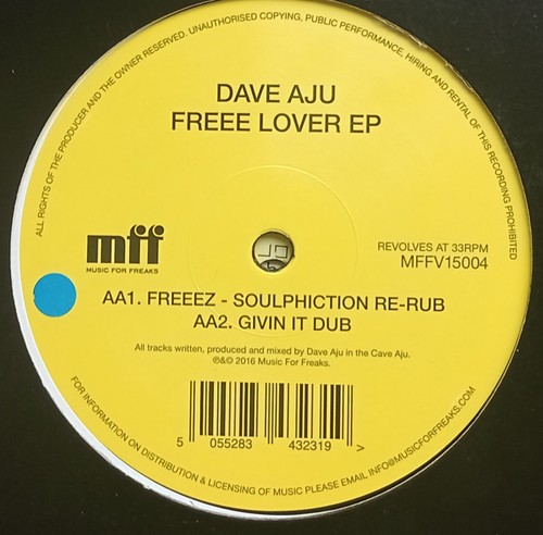 Dave Aju ‎– Freee Lover EP - 2016 - Music For FREAKS ‎– UK - MFFV1500 ...