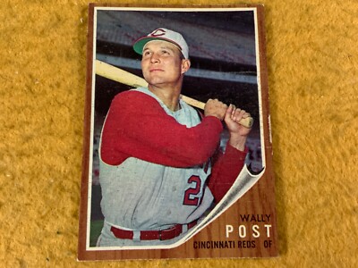 V8-76 BASEBALL CARD - WALLY POST - CINCINNATI REDS - 1962 TOPPS - CARD ...