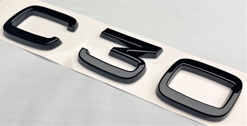 BLACK C30 FIT VOLVO C30 REAR TRUNK NAMEPLATE EMBLEM BADGE LETTERS ...