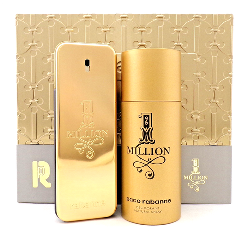 1 Million by Paco Rabanne 3.4oz EDT Spray + 5.1oz Deodorant Spray. New ...