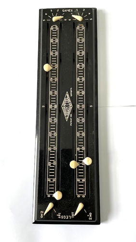 Vintage large Curtis Cribbage Counter Slider Board Pegless Rare Black ...