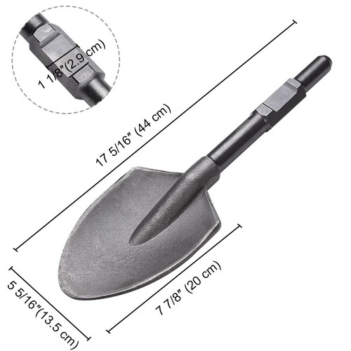 Clay Spade Shovel Bit Steel for 1-1/8" Hex Shank Demolition Jack ...