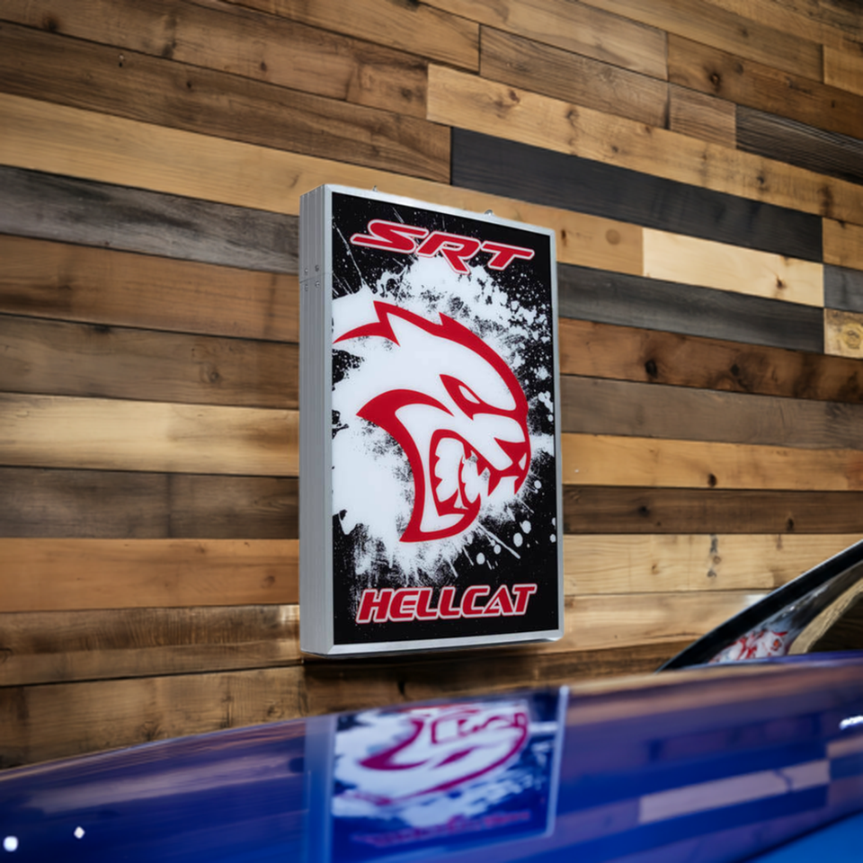 Large Dodge Hellcat Backlit Sign Hellcat Challenger Sign Hellcat ...