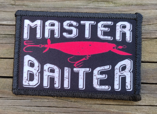 Master Baiter Morale Patch Hook & Loop Funny Bass Fishing Army Tactical ...