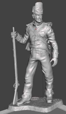 Waterloo Soldier 20cm 7.8inch Height White color 3D printed model kits ...