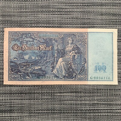 Grean Seal 1910 Large German 100 Mark Banknote. Currency Germany Paper ...