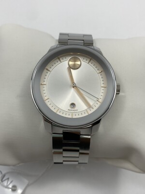 Movado Bold Verso SWISS Quartz Silver Dial Stainless Steel Ladies Watch ...