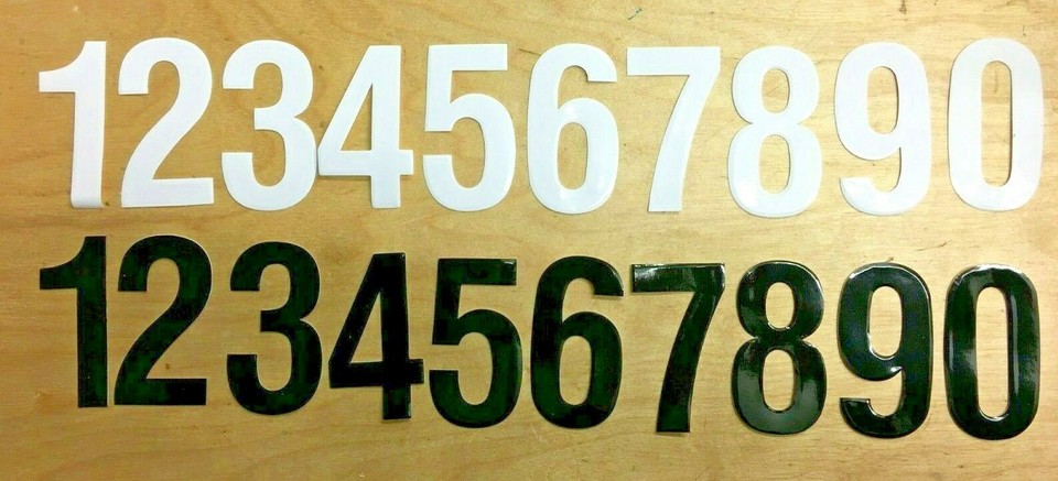 3" BLACK / WHITE SELF ADHESIVE STICK ON VINYL NUMBERS HOUSE BIN POSTBOX ...