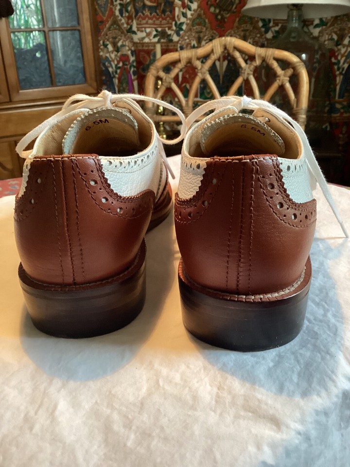 Remix Vintage 30s/40s All Leather Spectator Oxfords Golf Brown /White ...