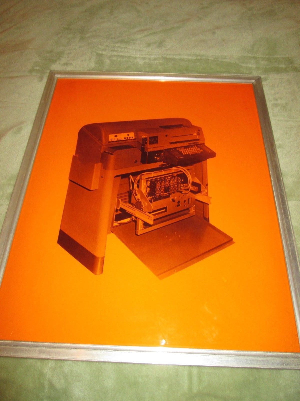 Vintage Super Computer Atomic age Printer Aluminium Framed Retro ...