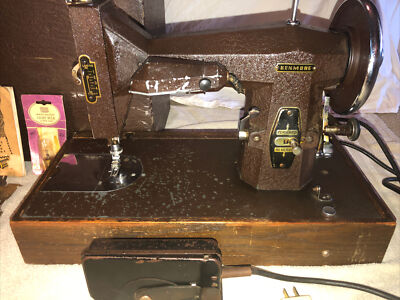 Antique Kenmore Rotary Sewing Machine Model 117 812 Works W/Case, Feet ...