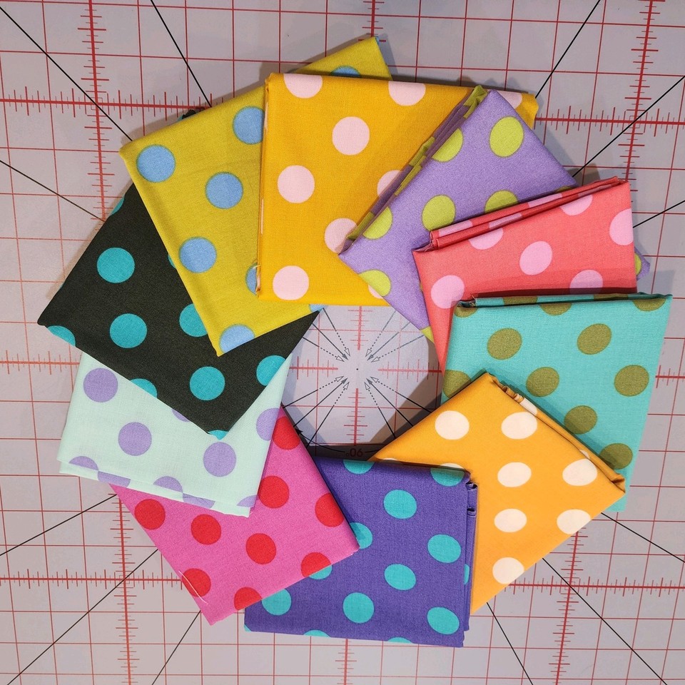 Tula Pink, Quilting Cotton Fabric Bundle, Pom Poms , 10 prints 1/2 yds ...