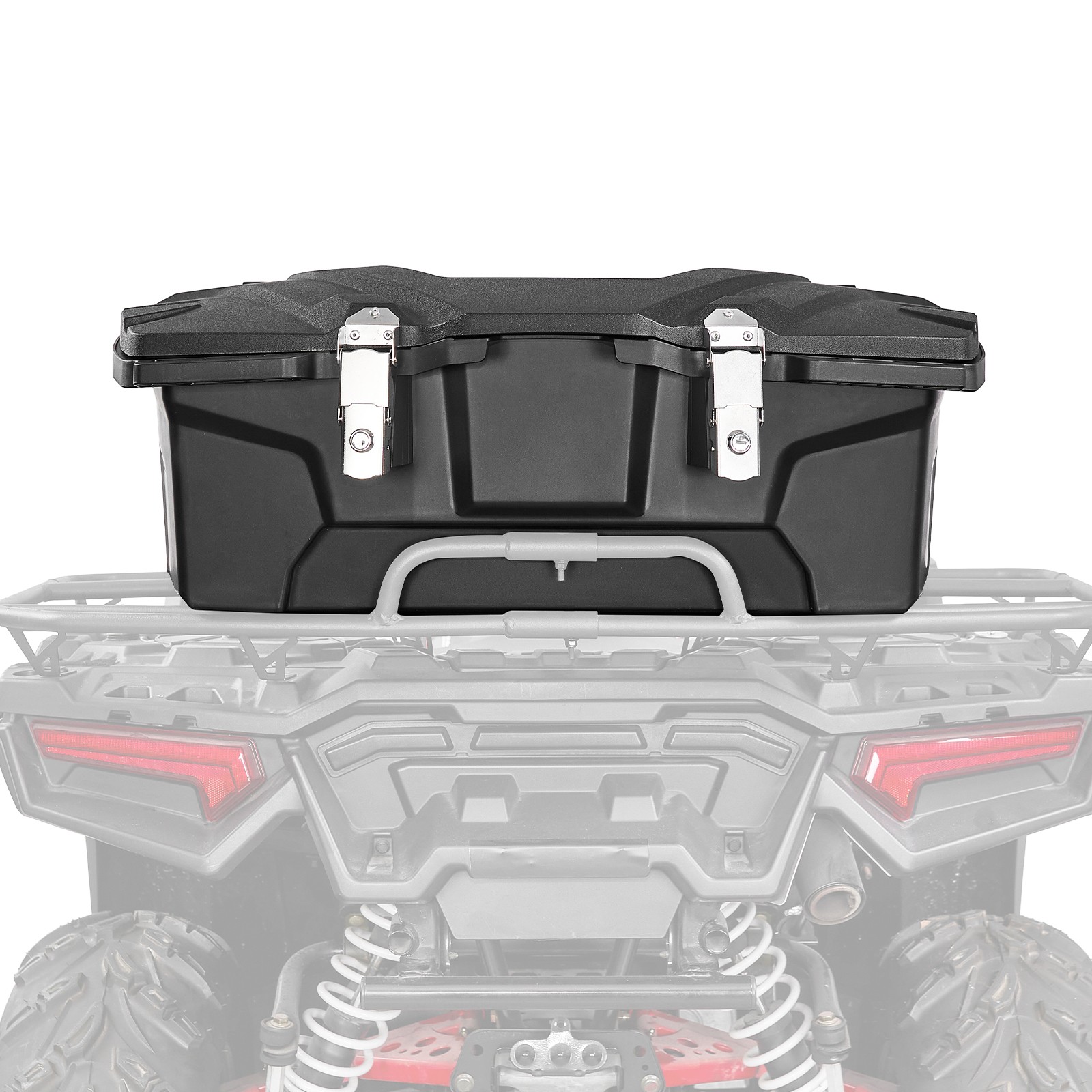 ATV Rear Rack Cargo Box Locking Storage Bed For Polaris Kawasaki 0.75 ...