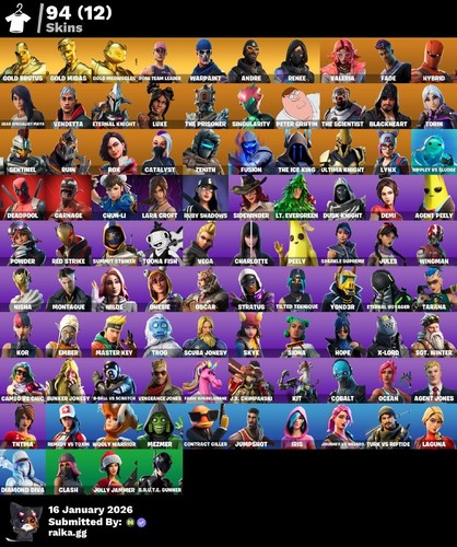 Mixed OG Set 94🔹Golden Agent (Midas), Gold Meowscles, Chun-li Skin ...