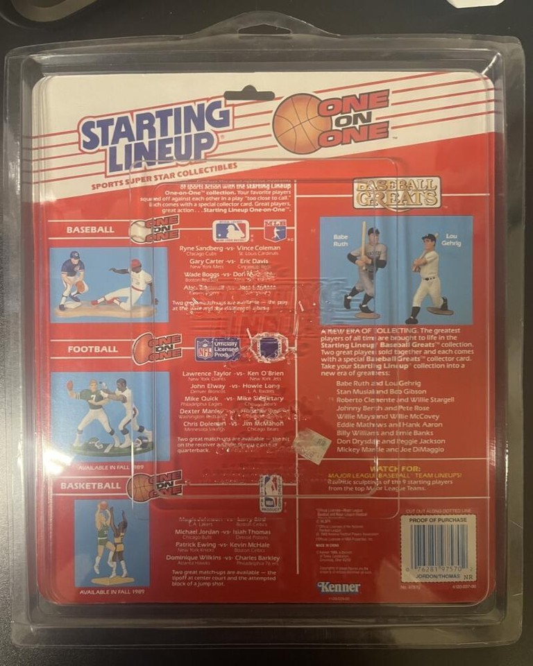 Michael Jordan vs Isiah Thomas 1989 NBA Kenner Starting Lineup One on ...