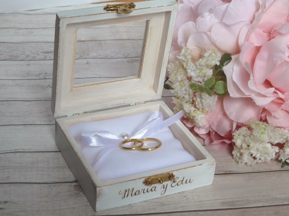 Wedding Golden Coins Box. Personalized Engraved Arras Box. Wedding Ring ...