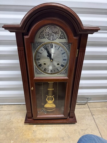 Waltham 31 Day Chime 27" Wall Clock Tempus Fugit Pendulum Key Weights ...